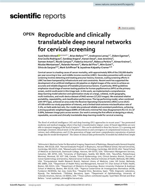 Pdf Reproducible And Clinically Translatable Deep Neural Networks For Cervical Screening