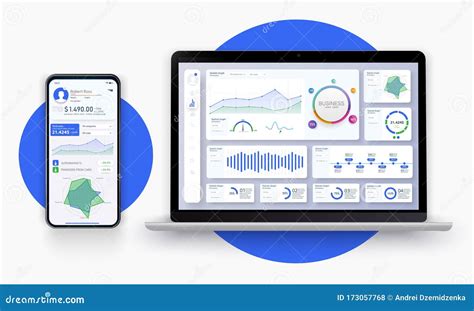 Business App UI UX With Graph And Analytics Web Page Banner For Presentation Business