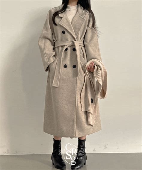 🔥best🔥 데일리포근따뜻 어깨부각 없는 더블 벨트 롱코트 에이블리