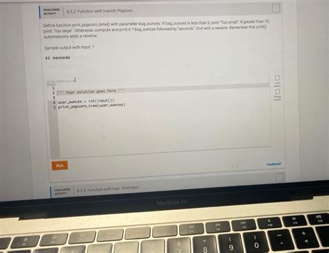 solved challenge activity 832 function with branch popcom