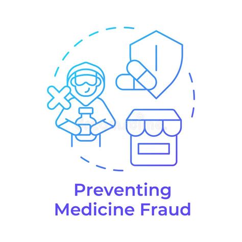 Preventing Medicine Fraud Blue Gradient Concept Icon Stock Vector