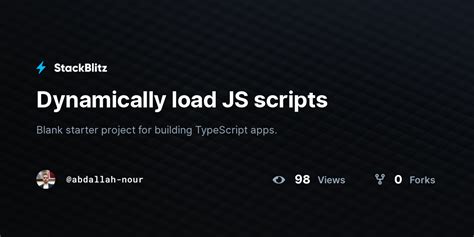 Dynamically Load Js Scripts Stackblitz