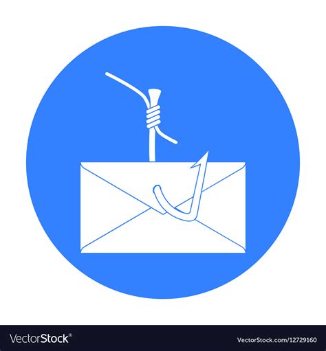 Hooked E Mail Icon In Outline Style Isolated Vector Image
