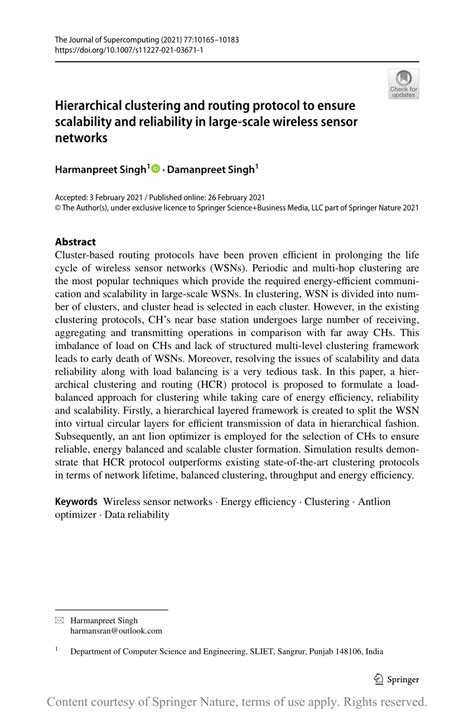 Hierarchical Clustering And Routing Protocol To Ensure Scalability And Reliability In Large
