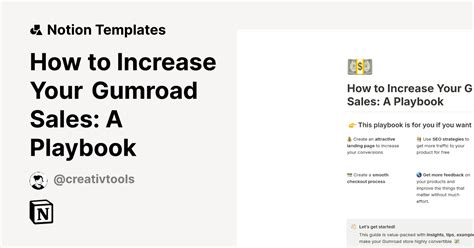 how to increase your gumroad sales a playbook notion template