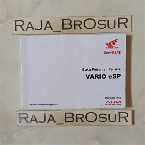 Jual Buku Pedoman Pemilikmanual Book Honda Vario Esphonda Vario 110
