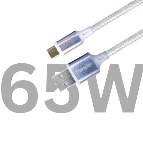 Champion Type C W Mtr Braided Metal Data Cable Series I White