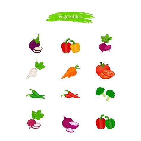 Vegetable Set Vector Hd Png Images Set Of Vegetables Vector Illustration Vegetables Fresh