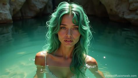 Greek River Nymph In Emerald Water Stable Diffusion Online