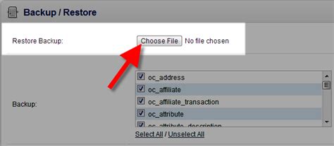Using The Backuprestore Option In Opencart 15 Inmotion Hosting