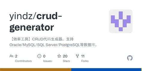 Github Yindz Crud Generator Crud Oracle Mysql Sql Server Postgresql