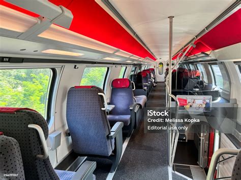 Inside A First Class Train Car On Sbb Railway In Switzerland Stock
