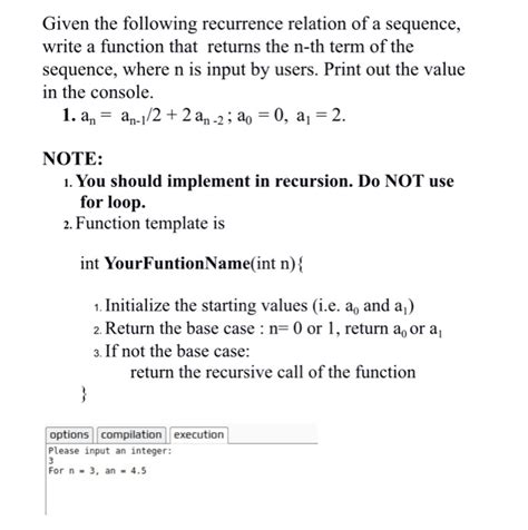 solved given the following recurrence relation of a
