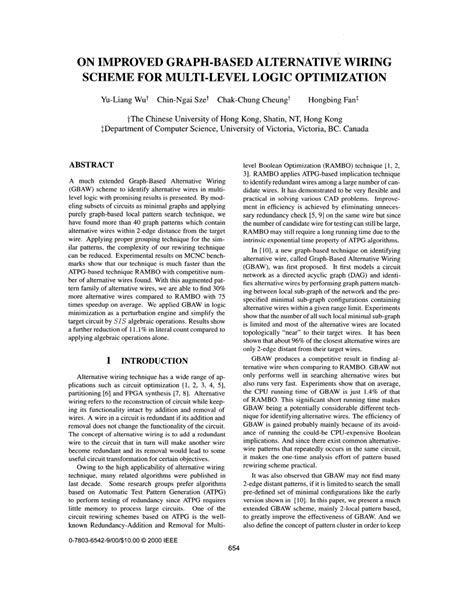Pdf On Improved Graph Based Alternative Wiring Scheme For Multi Level Logic Optimization