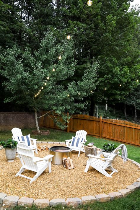 Diy Fire Pit Area With Pea Gravel The Turquoise Home