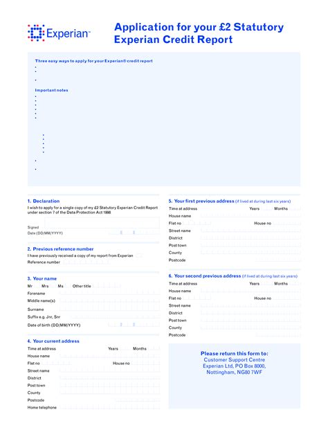 Credit Report Application Form