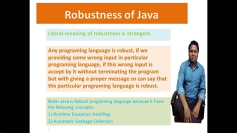 Robustness Features Of Java Youtube