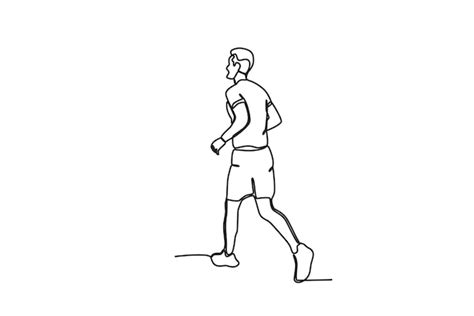 Premium Vector Back View Of A Man Running In The Morning Morning Activities Oneline Drawing