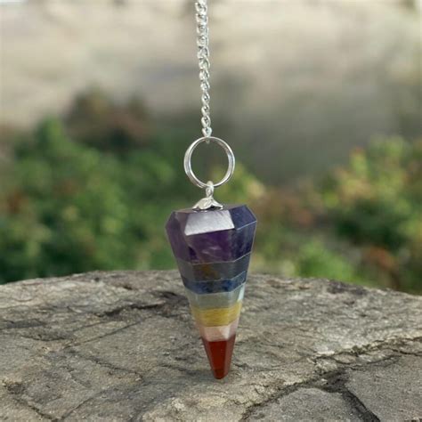 Chakra Pendulum Chakra Pendulum Tool For Dowsing Divination Tool Chakra Cone Pendulum Etsy