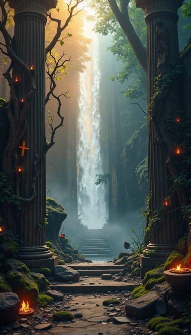 Free Ancient Waterfall Sanctuary Image Download At StockCake