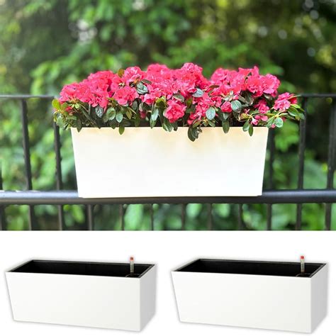 Lalagreen Rail Planter For Balcony Outdoor 20 Inch 2 Pack
