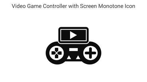Video Game Controller With Screen Monotone Icon In Powerpoint Pptx Png And Editable Eps Format