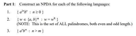 Solved Construct An NPDA For Question And No Context Chegg Com
