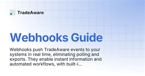 webhooks guide tradeaware