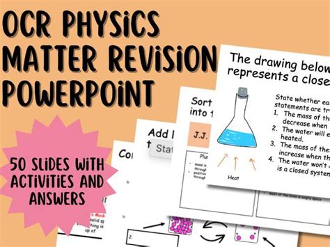 Ocr Gcse Physics Matter Revision Powerpoint Teaching Resources