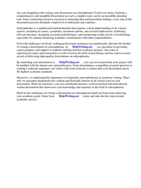 Schizophrenia Dissertation Examples Pdf Schizophrenia Mental Disorder