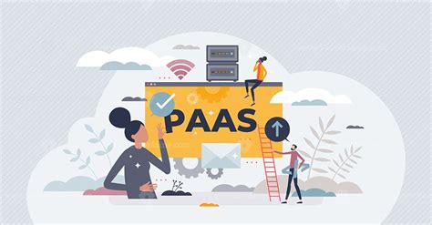 Paas Or Platform As Service Model For Software Hosting Tiny Person Concept Vectormine