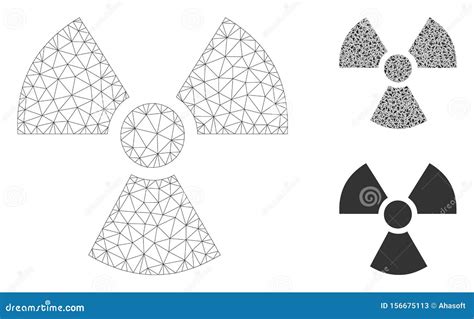 Radioactivity Vector Mesh Wire Frame Model And Triangle Mosaic Icon Stock Vector Illustration