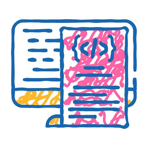 Software Documentation Technical Writer Icon Doodle Illustration