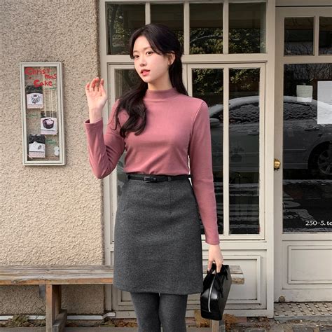 아뜨랑스 벨트set울스커트 울함유 피에 A라인 울 미디 스커트 치마 치마 Sk6739