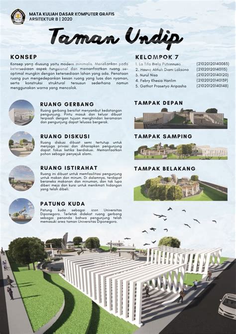 Architecture Poster Of Taman Undip Tembalang Poster Arsitektur Arsitektur Konsep Arsitektur