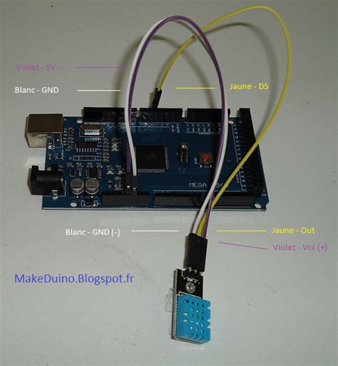Make Duino Tutoriaux Pour La Carte Arduino Arduino Et Dht11 Capteur De Température Et D