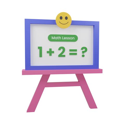 Math Lesson On Whiteboard 3d Icon Illustration 11421604 Png