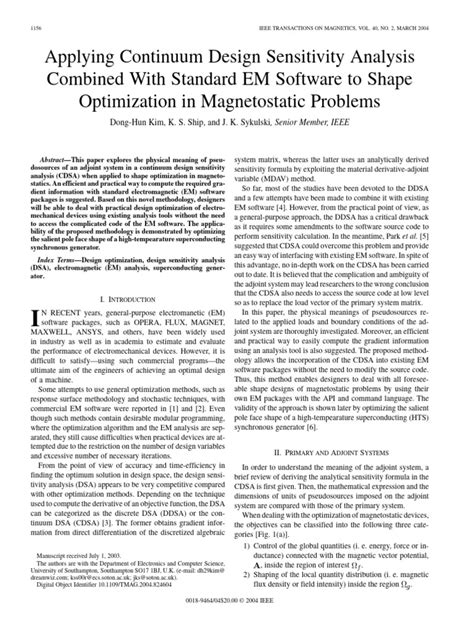 Applying Continuum Design Sensitivity Analysis Pdf Mathematical