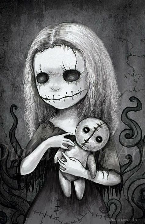 Gothic Art Scary Doll Drawing Easy Horror Doll Drawing Creepy Doll