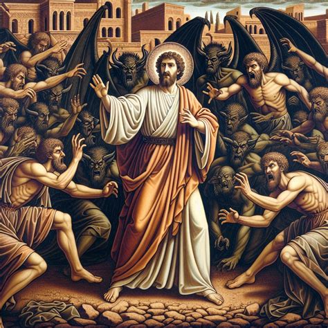 Jesus Casting Out Le Bible Art