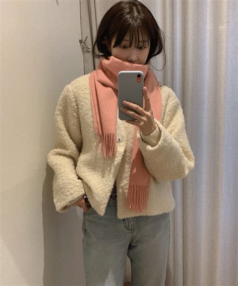 Made Crko 솔티드 울 부클자켓 에이블리