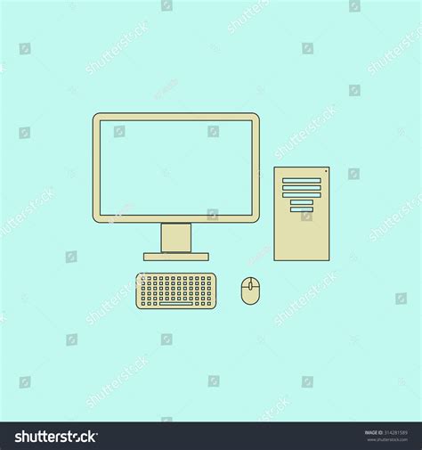 Computer Case Monitor Keyboard Mouse Flat Stock Vector Royalty Free 314281589 Shutterstock