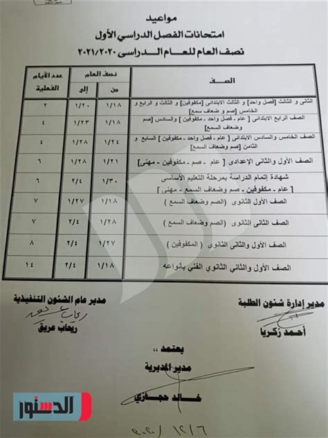 الجيزة تعلن جدول امتحانات الفصل الدراسي الأول