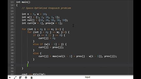 Space Optimized Knapsack Problem Programming Coding Dsa Dsalgo