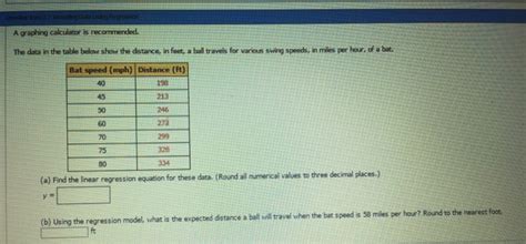 Solved A Graphing Calculator Is Recommended The Data In