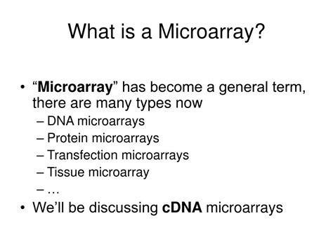 ppt introduction to affymetrix microarrays powerpoint presentation