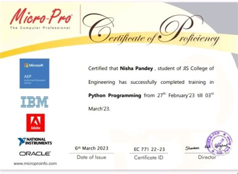 Programming Training Python Jis Nisha Pandey