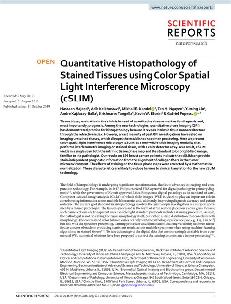 Pdf Quantitative Histopathology Of Stained Tissues Using Color