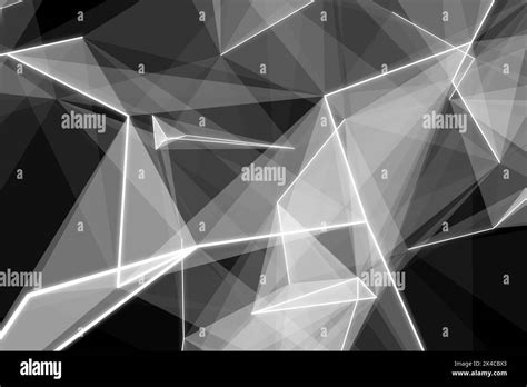 Abstract Illustration Of Grey Plexus Networks Against Black Background