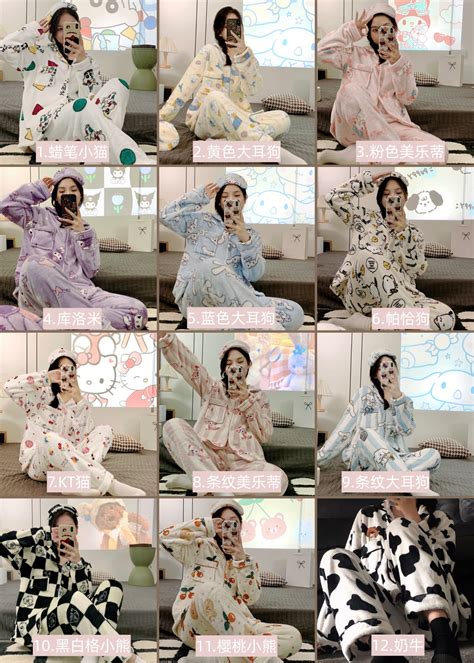 日系ins卡通小丑鱼睡衣女三丽鸥秋冬季法兰绒长袖薄款可爱家居服 阿里巴巴